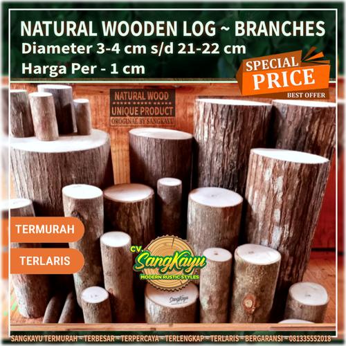 Jual Small Wood log branch potongan kayu tinggi 15 cm diameter 4-5 cm ...