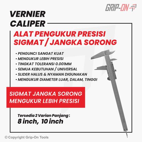 Jual SIGMAT 6" 8" VERNIER CALIPER 6 IN 8 IN / JANGKA SORONG SIKMAT GRIP ...