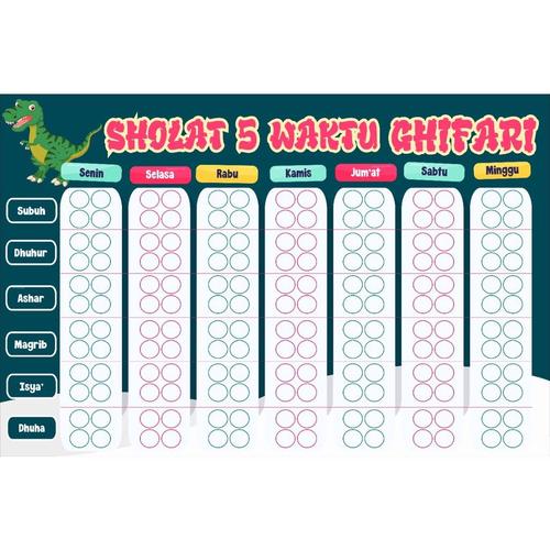 Jual jadwal solat anak check list solat - dino - Kota Surabaya ...