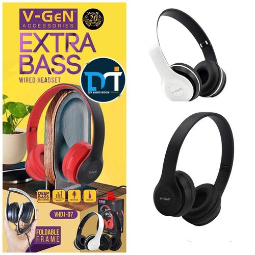 Jual V-GeN VHD1-07 - Wired Extra Bass Headphone Foldable Frame VGEN ...