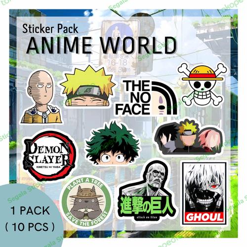 Jual Sticker Pack Anime World | Sticker Aesthetic Helm Laptop Tumbler ...