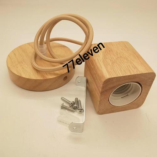 Jual fitting lampu gantung minimalis kayu H 58 - kotak - Jakarta Pusat ...