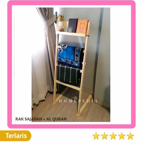 Jual Rak Sajadah + Al Quran / Rak Sarung Kayu / Organizer / Rak Quran ...
