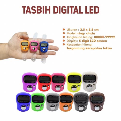 Jual Tasbih Digital Finger Counter Mini LCD Alat Hitung Digital Zikir ...