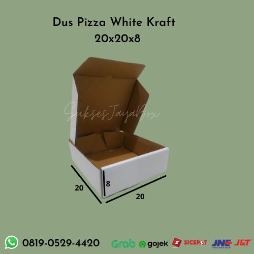 Jual Kardus Kemasan/ Packaging/Dus Pizza Putih Polos uk 20x20x8 ...