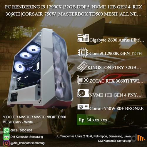 Jual PC RENDERING I9 12900K |32GB DDR5 |NVME 1TB GEN 4 |RTX 3060TI ...