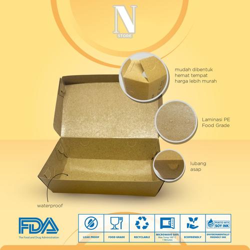 Jual PAPER LUNCH BOX BAHAN KRAFT / KRAFT FULL LAMINASI SIZE S, M & L - L - Kota Medan ...