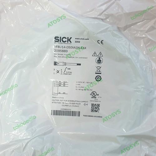 Jual SICK Female Conn Cable YF8U14-050VA3XLEAX Pn.2095889 M8x4-Pin 5Mtr ...