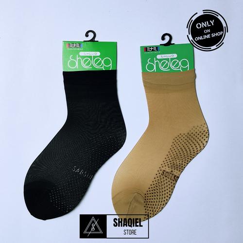Jual Kaos Kaki Stocking Semata Kaki Anti Slip Hitam Dan krem Wanita ...