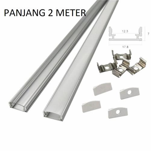 Jual COVER LED STRIP ALUMINIUM / COVER LED BAR TIPE U PANJANG @2METER ...