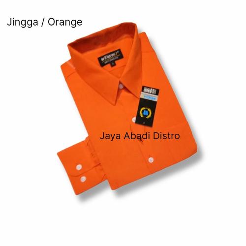 Jual Kemeja Pria Warna Orange/Jingga Formal Polos Lengan Panjang ...