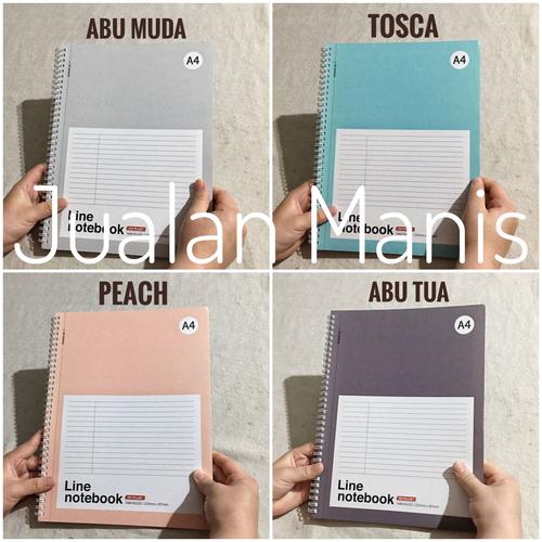 Jual Spiral Ruled Border Line Notebook A4 Buku Tulis Catatan Garis ...