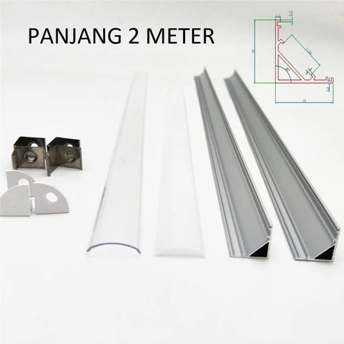 Jual COVER LED STRIP ALUMINIUM / COVER LED BAR TIPE V PANJANG @2METER ...