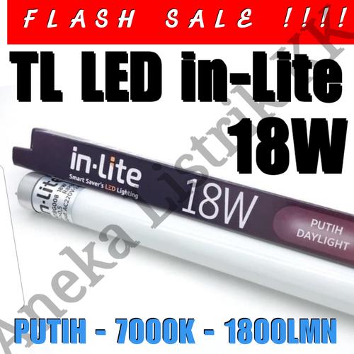 Jual INLITE LAMPU TL LED 18W PUTIH 120CM NEON T8 18 W WATT IN LITE ...