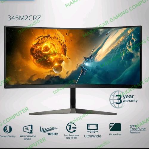 Jual MONITOR PHILIPS CURVED 345M2CRZ 34" 4K 165HZ 1MS HDR10 G-SYNC HDMI ...