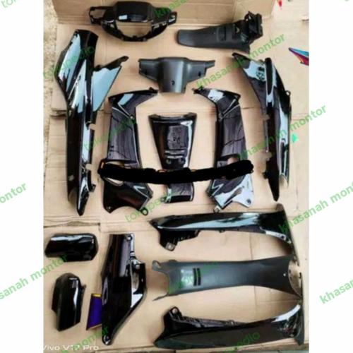 Jual cover body motor Supra fit lama bodi full set halus kasar hitam ...