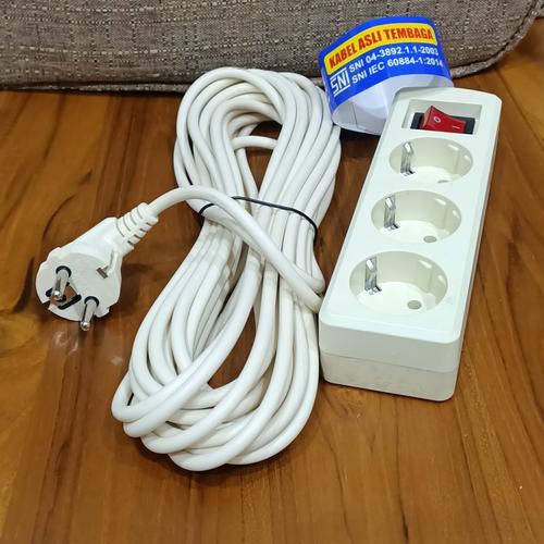 Jual stop kontak 3lubang 10meter kabel/ colokan listrik 10meter 3lubang ...