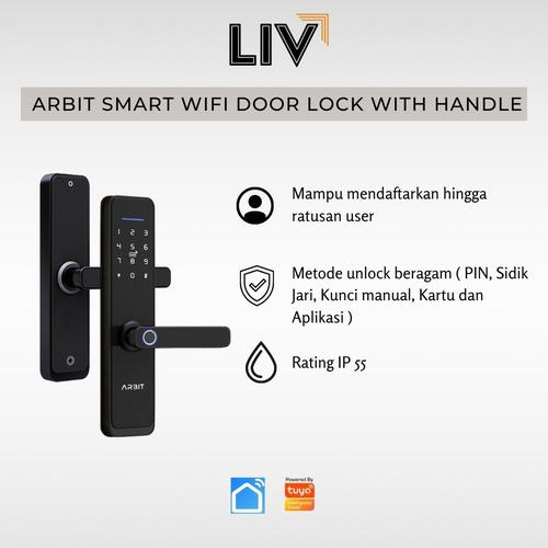 Jual ARBIT Smart Door Lock Handle With Fingerprint Card PIN Key ...