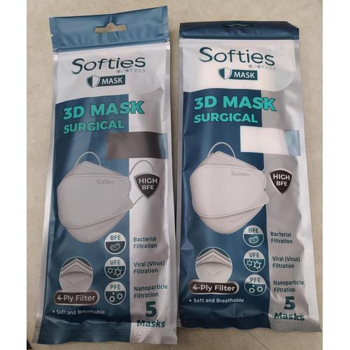 Jual SOFTIES 3D MASK SURGICAL - WARNA PUTIH (ISI 5 PCS) - Kota Depok ...