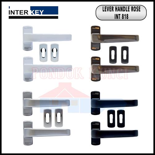 Jual Handle pintu Coating Warna / Lever Handle Rose INTERKEY 818 ...