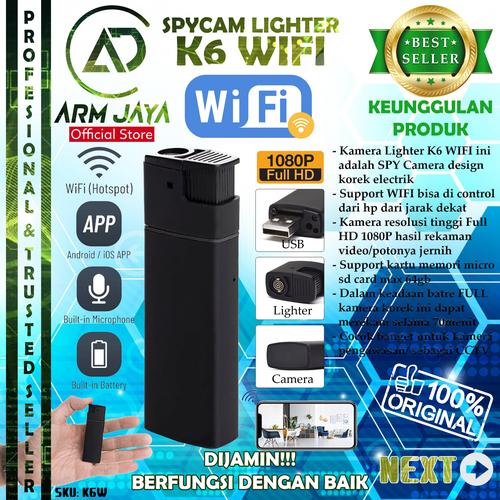 Jual Spy Camera Korek K6 WIFI RESOLUSI 4K Spy Cam Lighter WIFI Full HD ...