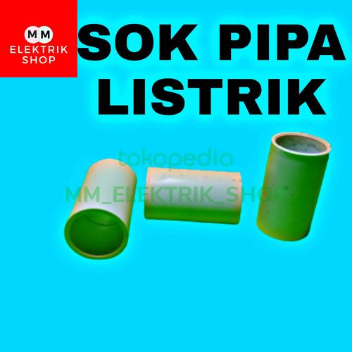 Promo Sok Pipa Listrik Sambungan Pipa Sok Pipa Polos Putih 20MM DEXTA ...