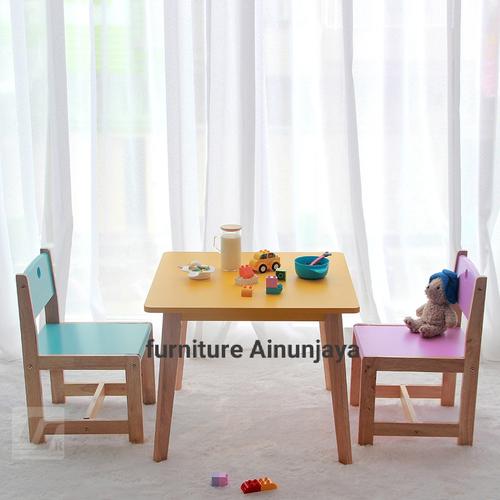 Jual meja set TK /meja belajar anak lucu dan cantik size 60x60x50 KARGO ...