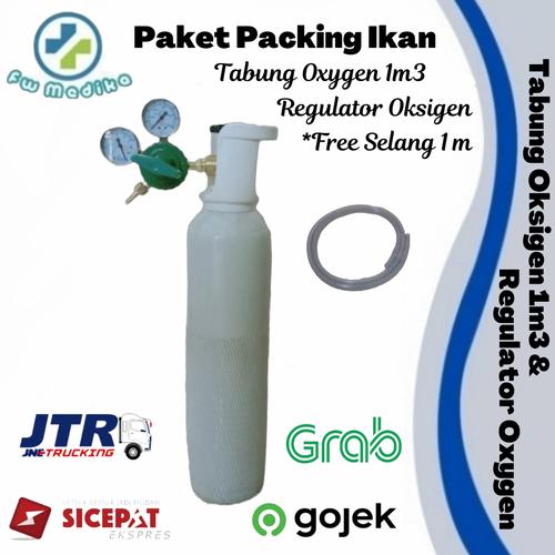 Jual Tabung Oksigen 1m3 untuk Packing ikan + Isi + Regulator + Selang - Kab. Bekasi - FW Medika ...