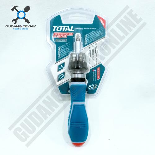 Jual Obeng Rachet Screwdriver SET 8pcs TOTAL TACSD30086 Obeng Gagang ...