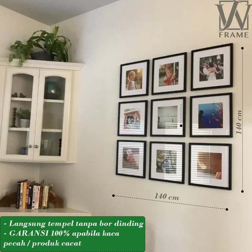 Jual Pajangan Frame Foto Kolase 1 Paket 9 pcs - Frame Saja, Hitam ...