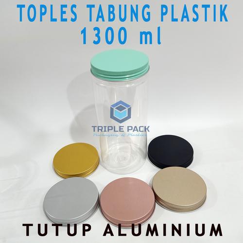 Jual Toples Tabung 1300ml Tutup Aluminium, Jar Plastik 1,3 Liter Food ...