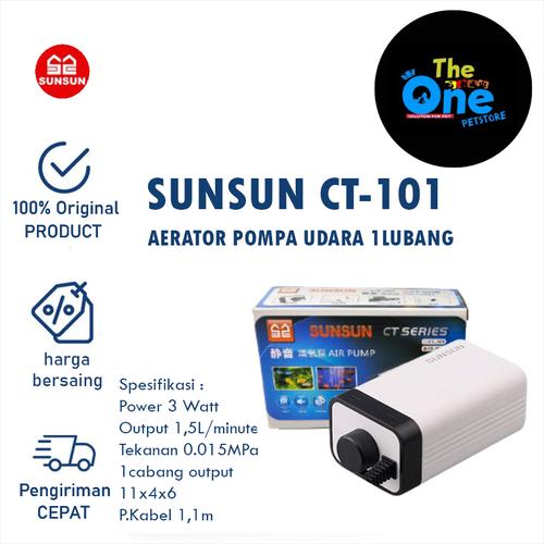 Jual Aerator 1Mata SUNSUN CT101 AERATOR 1 LUBANG POMPA UDARA AQUARIUM ...