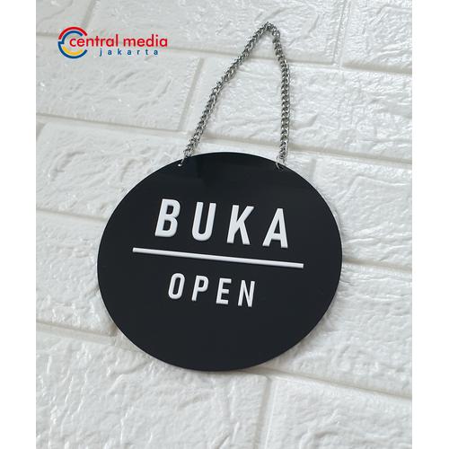 Jual Sign Board Akrilik Open Close 2 Sisi Huruf Timbul + Rantai Buka ...