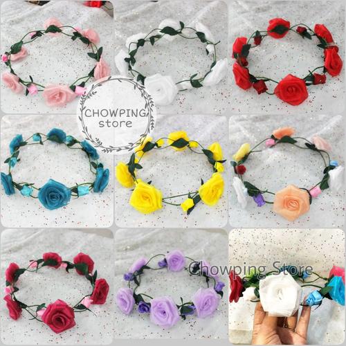 Jual Mahkota Bunga / Flower Crown Bridal Shower / Bando BUNGA BESAR ...