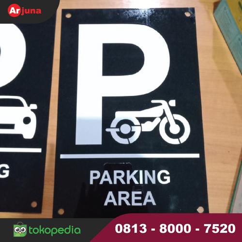 Jual PAPAN TANDA PARKIR AKRILIK WARNA HITAM 20x30 - Untuk Parkir Motor ...