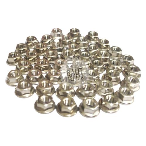 Jual Mur Flange / Flange Nut Stainless SS304 SS 304 M3 M4 M5 M6 M8 M10 ...