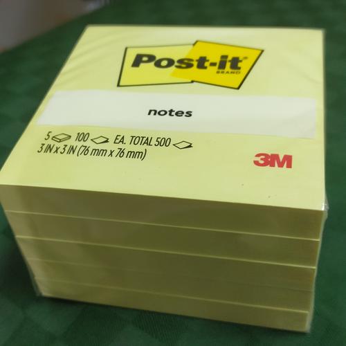 Jual Post It merk 3M No. 654-5CY - 76 x 76 cm - Yellow- Isi 5 pad/pack ...