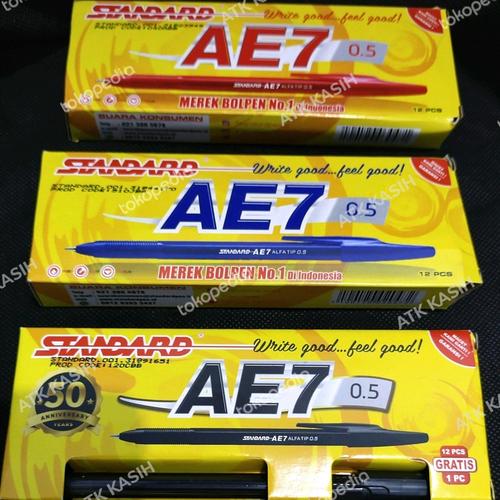 Jual PULPEN STANDARD AE 7 (HITAM, BIRU,MERAH) - Hitam - Jakarta Pusat - ATK KASIH | Tokopedia