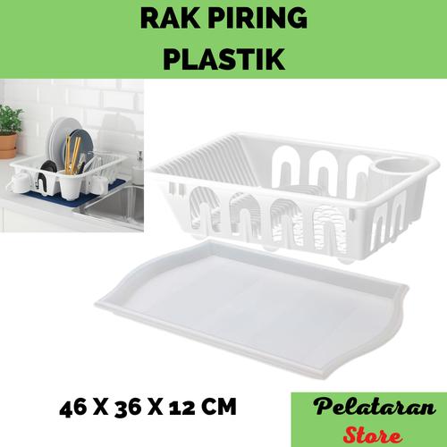 Jual Rak Piring Pengering Piring Plastik Dengan Tatakan Putih FLD ...