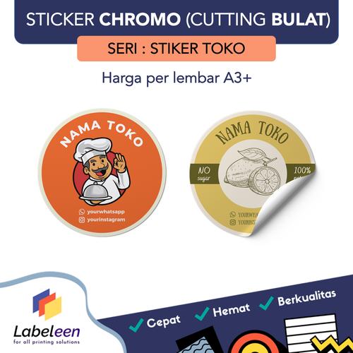 Jual Cetak Sticker Chromo Custom A3+ Cutting Bulat [TANPA MIN. ORDER ...