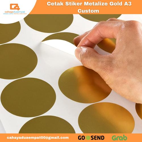 Jual Cetak Print Sticker Stiker Metalize Silver Gold A3 Costum Custom ...