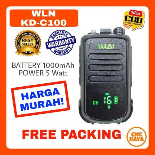 Jual HT WLN Kd-C100 Singleband UHF (Free Headset) walkie talkie HT Wlan ...