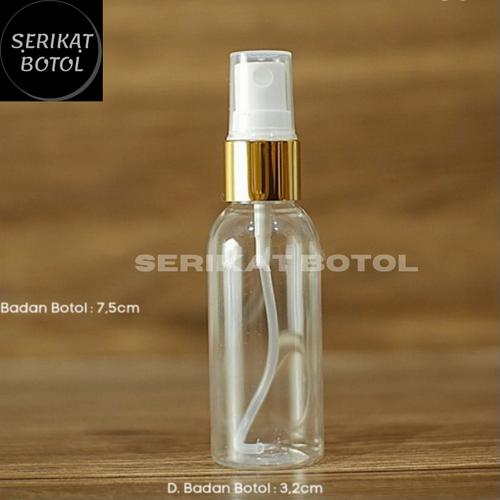 Jual BOTOL 60ML SPRAY GOLD / BOTOL NATURAL BENING 60 ML SPRAYER GOLD ...