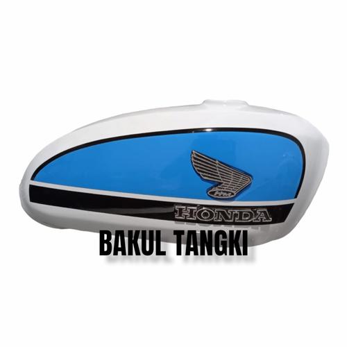 Jual TANGKI CB100 CB GELATIK CB 125 MOTIF STANDART PUTIH BIRU/ CUSTOM ...