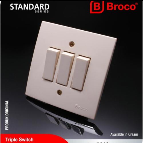 Jual BROCO Saklar Triple 3 IB Tanam / Saklar BROCO Tanam Isi 3 SNI ...
