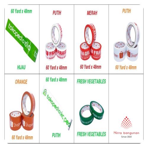 Jual Lem Lakban Isolasi Printing Market Place Fragile Sayur Fresh ...