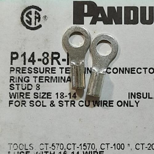 Jual Panduit Skun Cable Lug Ring Pressure Terminal P14-8R Stud 8 M4 1-2 ...