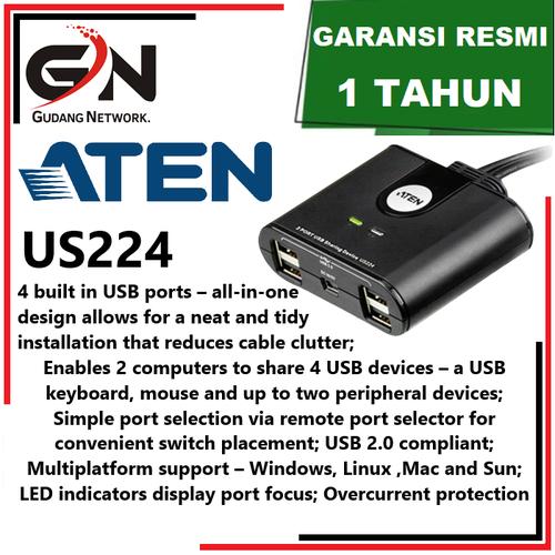 Jual ATEN US224 2 x 4 USB 2.0 Peripheral Sharing Switch - Jakarta Pusat ...