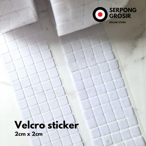 Jual Velcro Sticker / Perekat Stiker / Prepetan kotak 1.5cm - Putih ...
