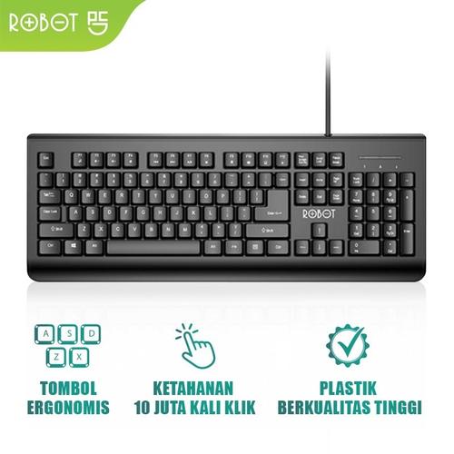 Jual ROBOT RK20 Keyboard USB Kabel Office Wired Keyboard RK 20 ORIGINAL ...